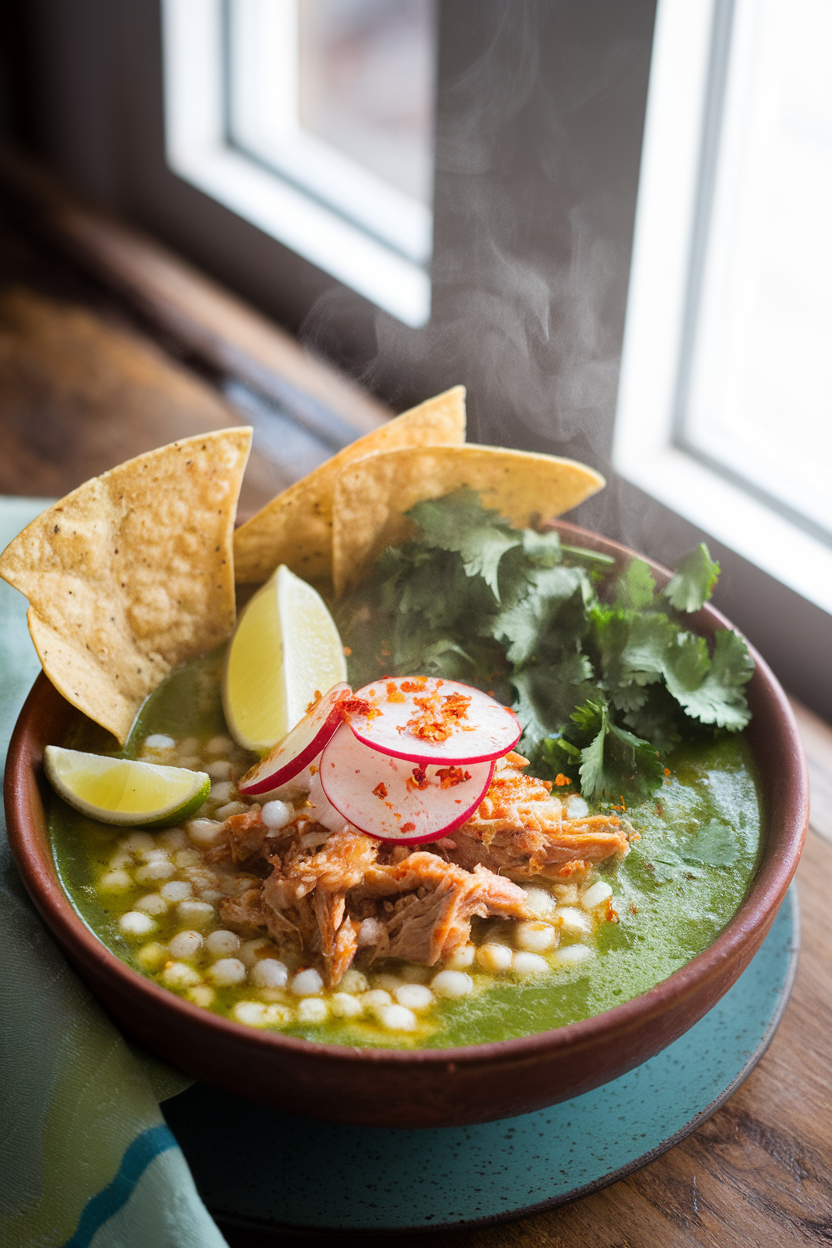 Green Chili Chicken Pozole - Shortcut To Delicious
