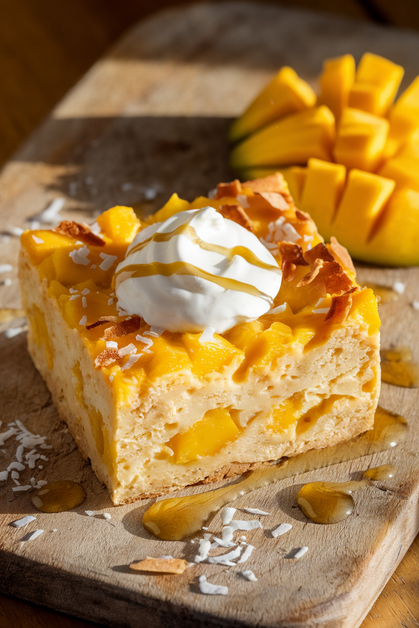 Mango Coconut Bread Pudding - Shortcut To Delicious